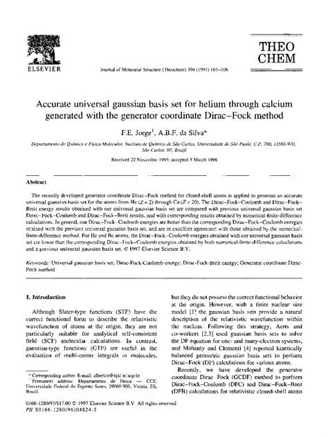 pdf accurate universal gaussian basis set for helium through calcium