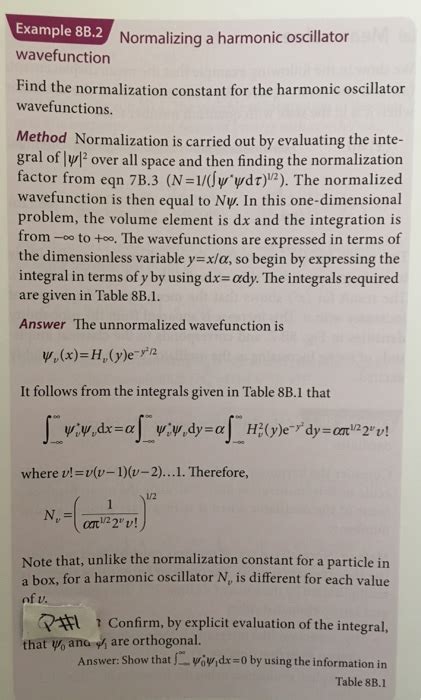 Solved Example B Wavefunction Normalizing A Harmonic Chegg