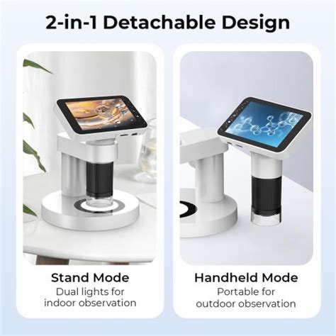 Digital Handheld Microscope With 4 Inch Ips Screen Detachable Base