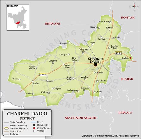 Charkhi Dadri District Map Haryana India