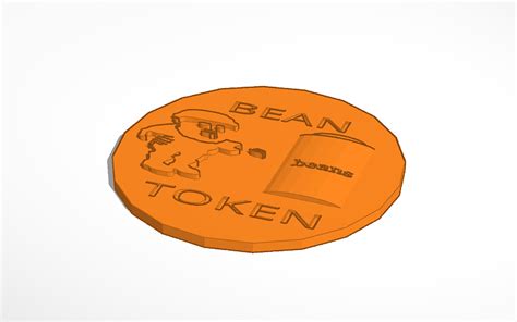 3d Design Bean Tokens Tinkercad