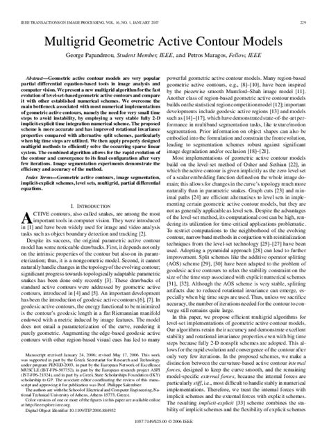Pdf Multigrid Geometric Active Contour Models