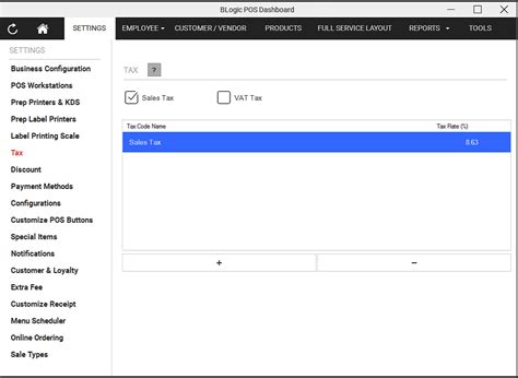 Configure Sales Tax Blogic Systems Helpdesk