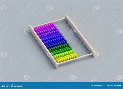 Colorful Toy Abacus On Gray Table Preschool Education Stock
