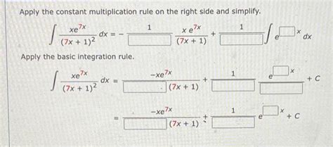 Solved Apply The Constant Multiplication Rule On The Right