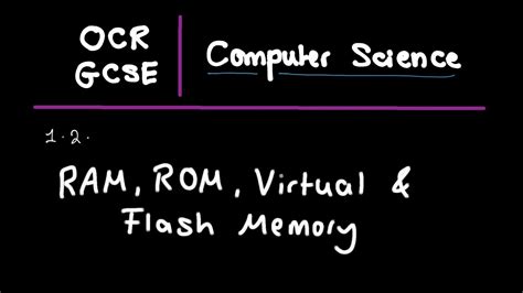 Ocr Gcse Computer Science 12 Ram Rom Virtual And Flash Memory
