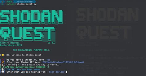 github kazundo shodan quest a tool to search vulnerable devices or
