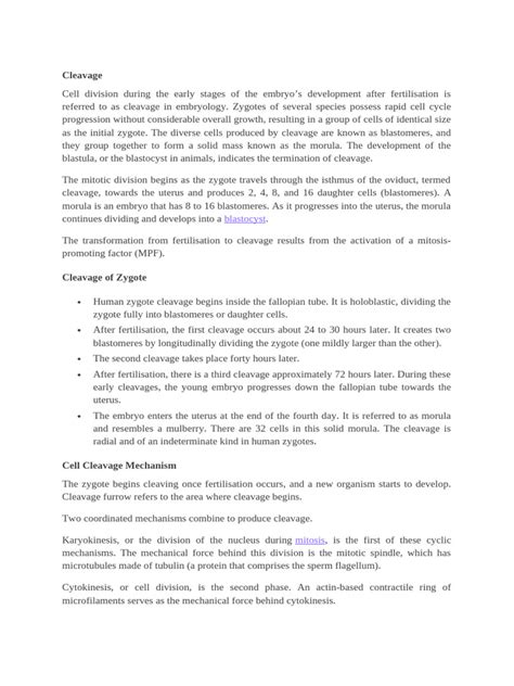 Cleavage | PDF | Life Sciences | Change