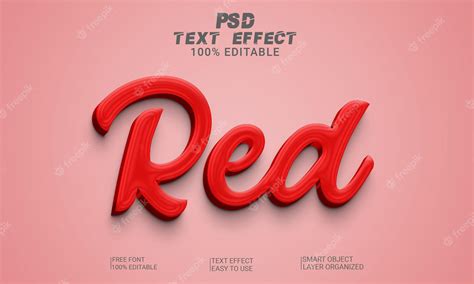 Premium Psd Red 3d Text Effect Style