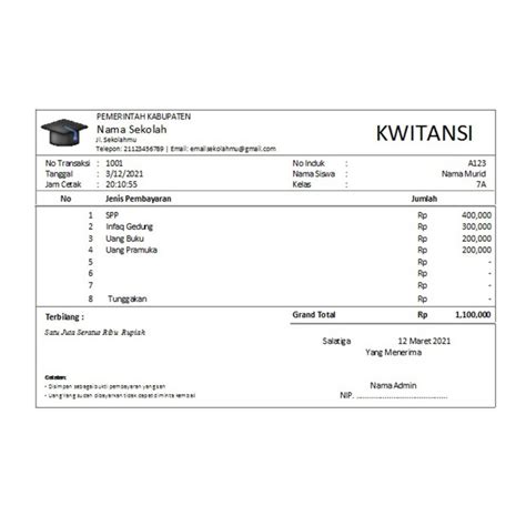 PAKET EXCEL KEUANGAN SPP SEKOLAH FORMAT VBA LAPORAN PEMBAYARAN Belajar Mart