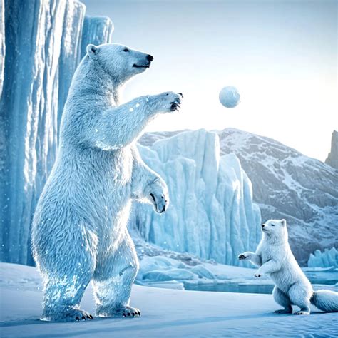 Fetch With Friends Cute Polar Bear Throws Snowball In Chas