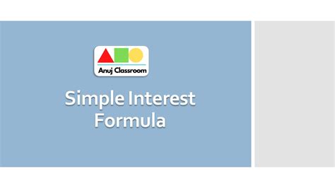Simple Interest Formula