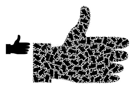 Hand Palm Recursive Composition Of Hand Palm Items Stock Vector