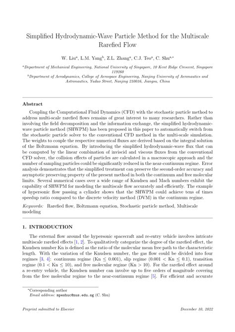 Pdf Simplified Hydrodynamic Wave Particle Method For The Multiscale