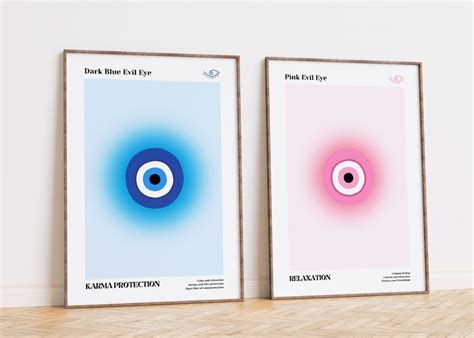 Pink Evil Eye Poster Aura Gradient Evil Eye Print Happiness T New