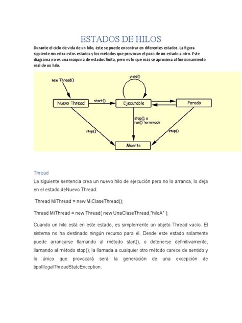 Estados De Hilos Pdf Hilo Computación Informática