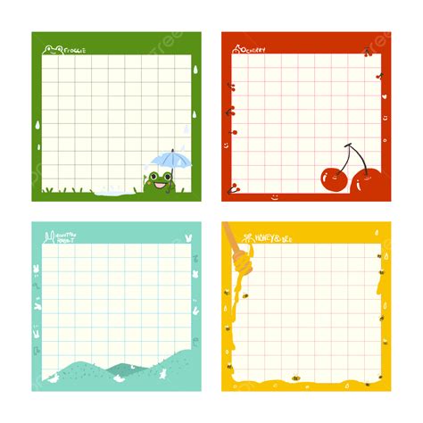 스티커 메모 다채로운 컬렉션 귀여운 일러스트 노트 만화 메모지 삽화 장식 종이 포스트잇 한국 스티커 메모 메모 귀여운 일러스트 Png 일러스트 및 Psd 이미지 무료