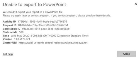 Error While Exporting To Power Point Microsoft Fabric Community