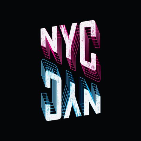 Nyc 타이포그래피 그래픽 티셔츠 및 의류 디자인 프리미엄 벡터