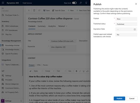 Create Knowledge Articles Dynamics 365 Field Service Microsoft Learn