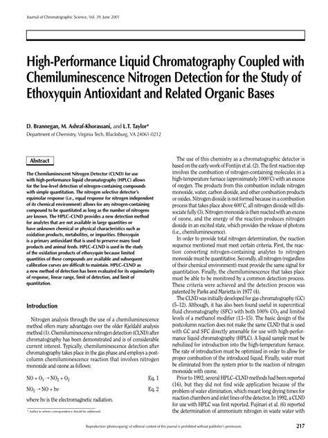 Pdf High Performance Liquid Chromatography Coupled With