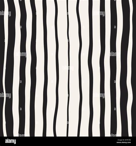 Vector Seamless Black And White Hand Drawn Diagonal Wavy Lines Pattern Abstract Freehand