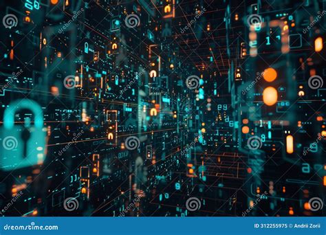 Cybersecurity Data Network Protection Stock Illustration Illustration Of Data Virtual 312255975