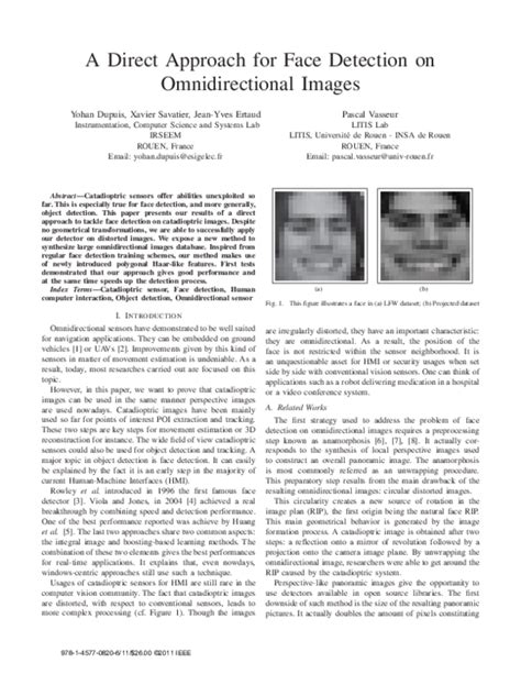 Pdf A Direct Approach For Face Detection On Omnidirectional Images
