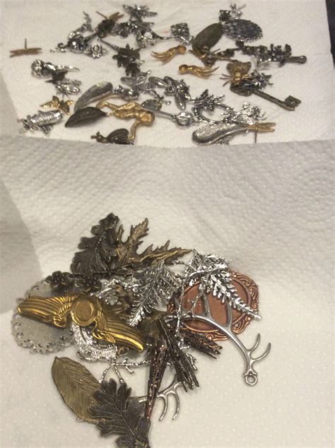 Bricolage Project Silver Leafed Assemblage Mirror With Lots Of Insects