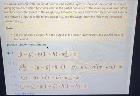 Solved In A Neural Network With One Input Neuron One Hidden Chegg Com