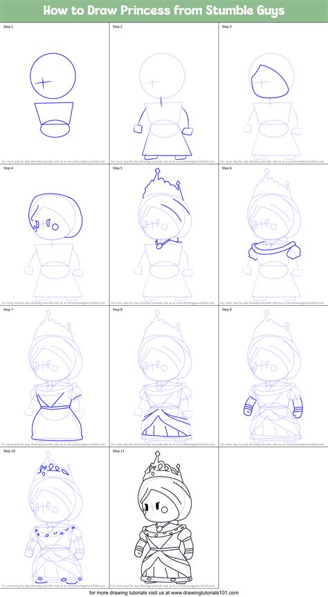 How To Draw Princess From Stumble Guys Stumble Guys Step By Step DrawingTutorials101 Com