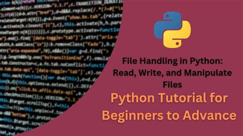 File Handling in Python: Read, Write, and Manipulate Files - YouTube