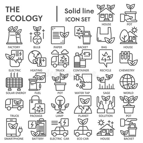 Línea Sistema Del Icono, Símbolos Colección, Bosquejos Del Vector ...
