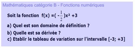 QCM CONCOURS GRATUITS Fonctions numériques