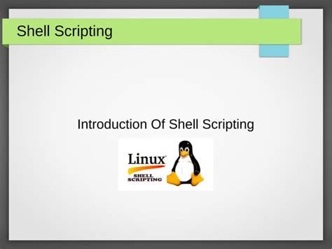 introduction to shell script odp