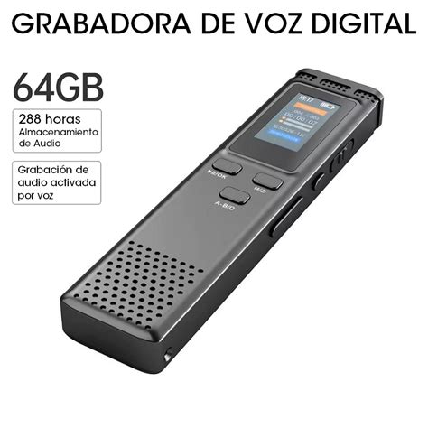 Grabadora De Voz Digital 64gb ActivaciÓn Voz Conectrol Sa