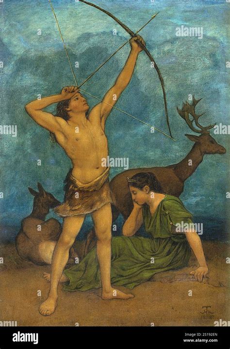 Hans Thoma Apollo And Diana Stock Photo Alamy