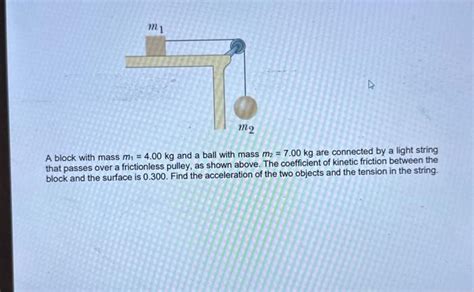 Solved A Block With Mass M1 4 00 Kg And A Ball With Mass