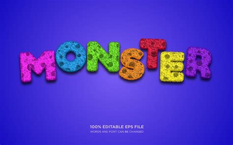 Premium Vector Monster 3d Editable Text Style Effect