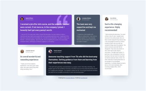 Testimonial Grid With Css Grid And Flexbox Coding Challenge Solution