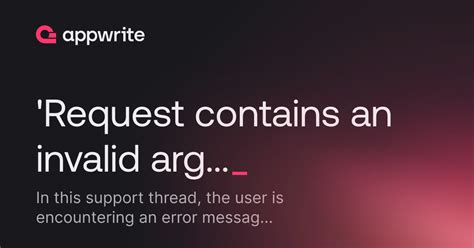 Request Contains An Invalid Argument For Messages Send With Cloud