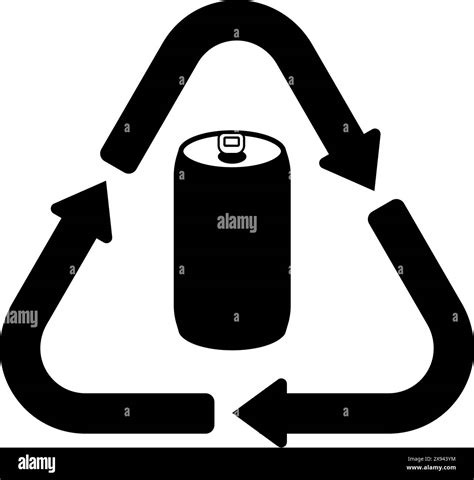 Steel Can Aluminum Can Recycling Vector Icon Illustration Stock
