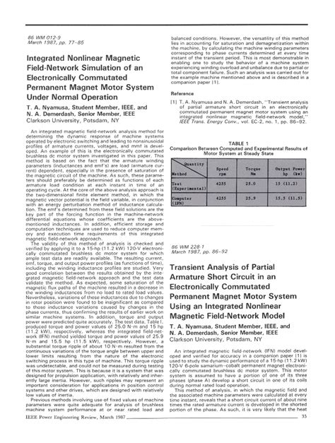 integrated nonlinear magnetic field network simulation of an