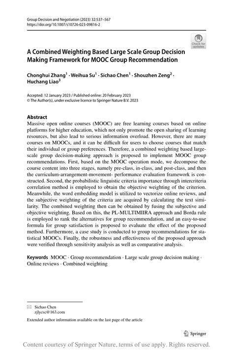 A Combined Weighting Based Large Scale Group Decision Making Framework