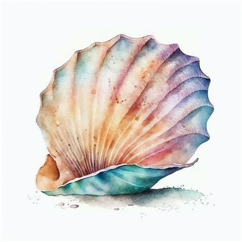 Premium Ai Image Watercolor Painting Of A Sea Shell