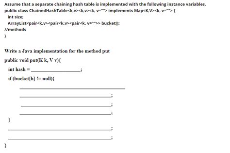 Solved Assume That A Separate Chaining Hash Table Is