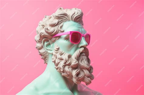 Premium AI Image | Greek sculpture of the god Zeus wearing rosecolored ...