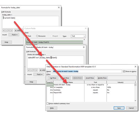 Filter Using Today In MS Project