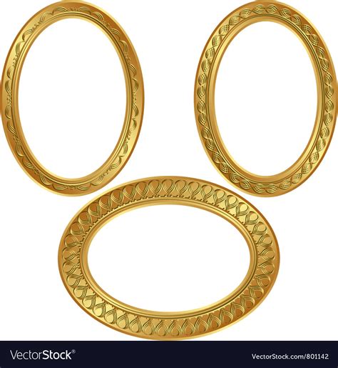 golden oval frame with ornaments royalty free vector image