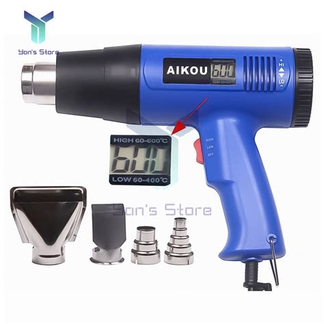 산업용 히트 건 디지털 Lcd 디스플레이 전기 열풍 건 건조기 열 납땜 수축 포장 열 전동 공구 110v 220v